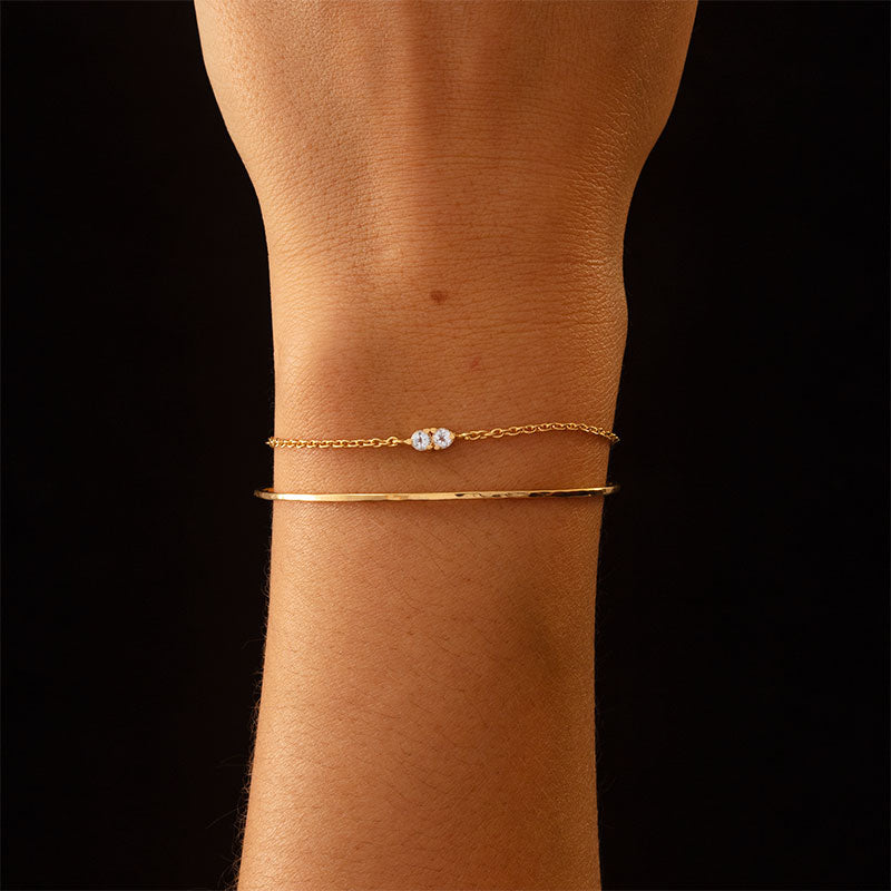 Twin White Topaz Bracelet in Gold | Kerry Rocks Jewellery