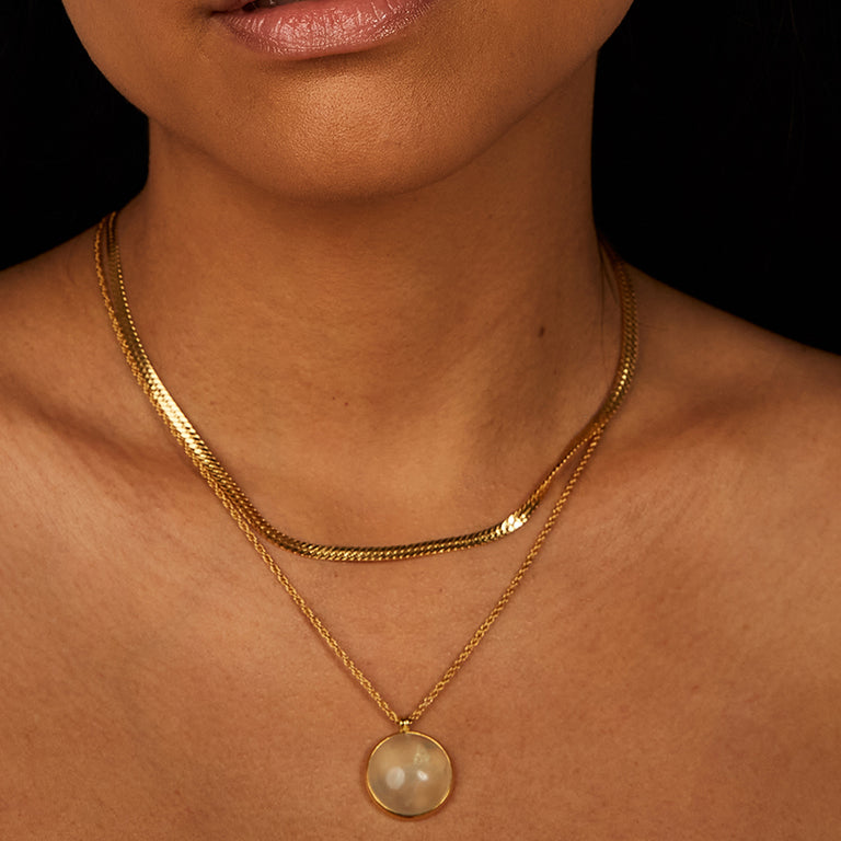 Asos Prehnite Necklace in Gold – Kerry Rocks Jewellery
