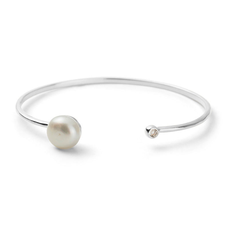 Selena Pearl Cuff in Silver | Kerry Rocks Jewellery